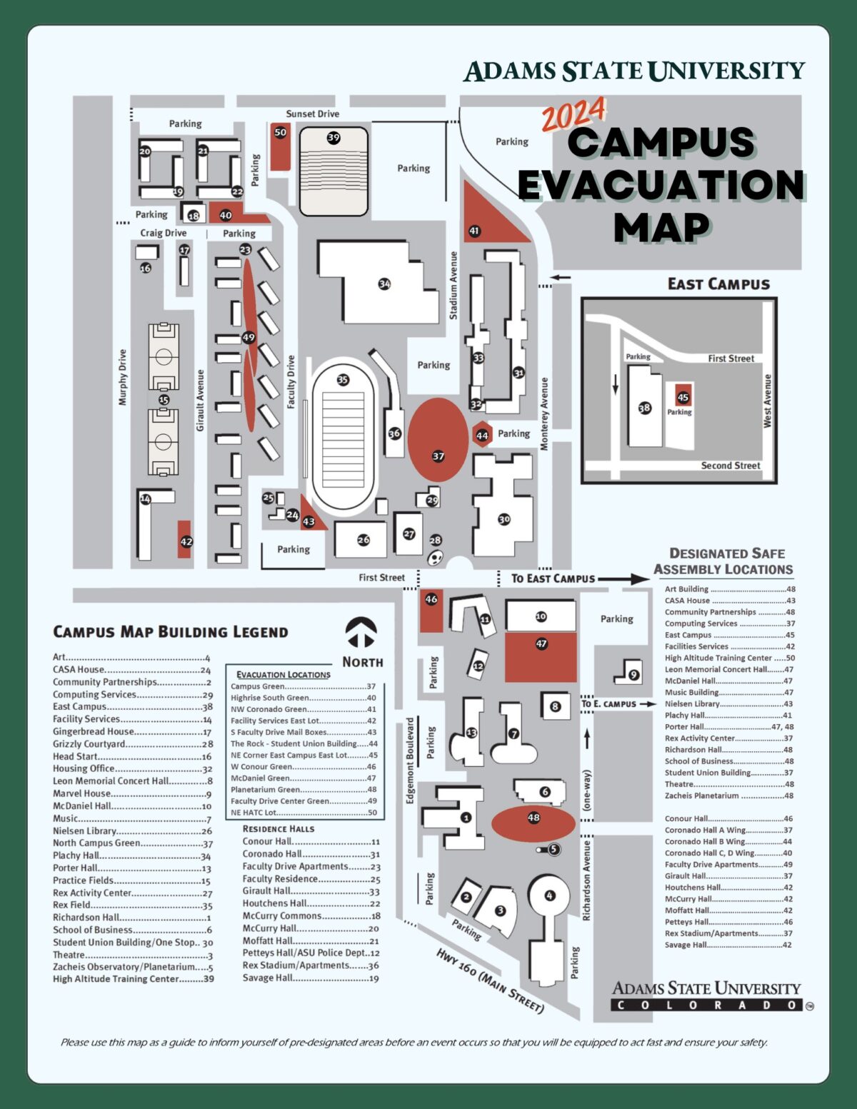 Emergency evacuation map - Emergency Management - Adams State University